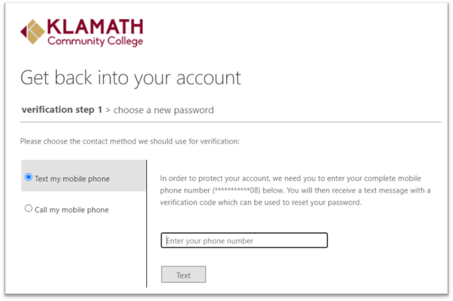 Forgot Password Instructions - Main View | Forgot password | Student | Welcome to MyKCC!